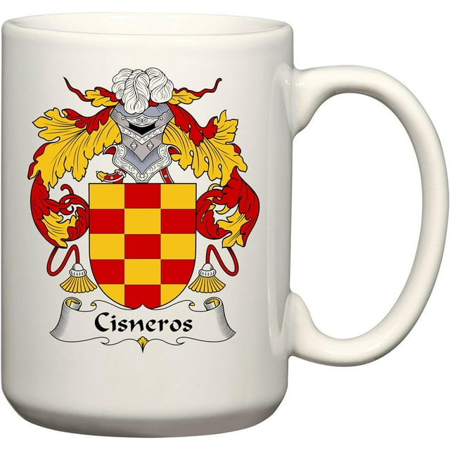 Cisneros Coat of Arms/Cisneros Family 15 Oz Ceramic Coffee/Cocoa Mug by ...