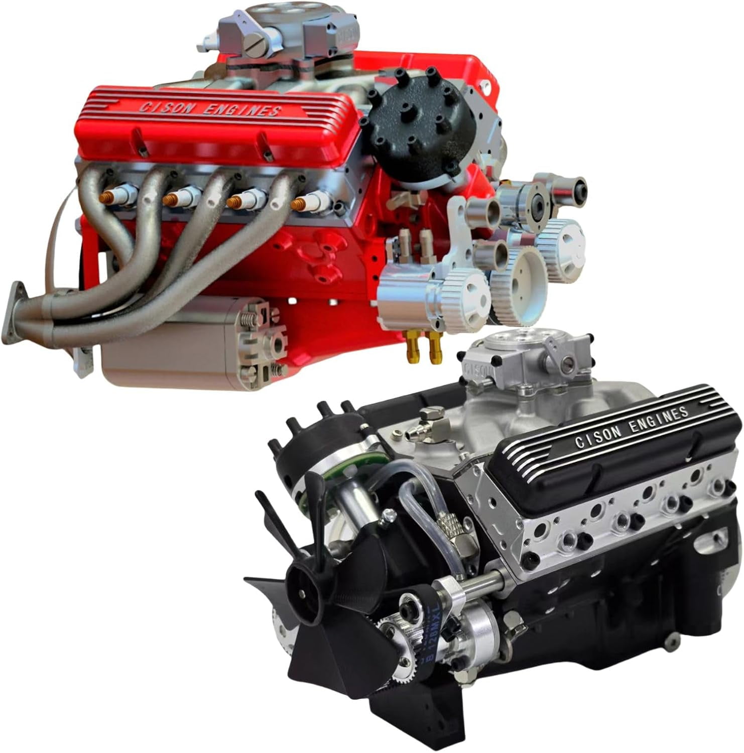 Cison V8 Engine Kit, Asoline Ohv V8 Small-Block Engine Model Kits, Mini ...