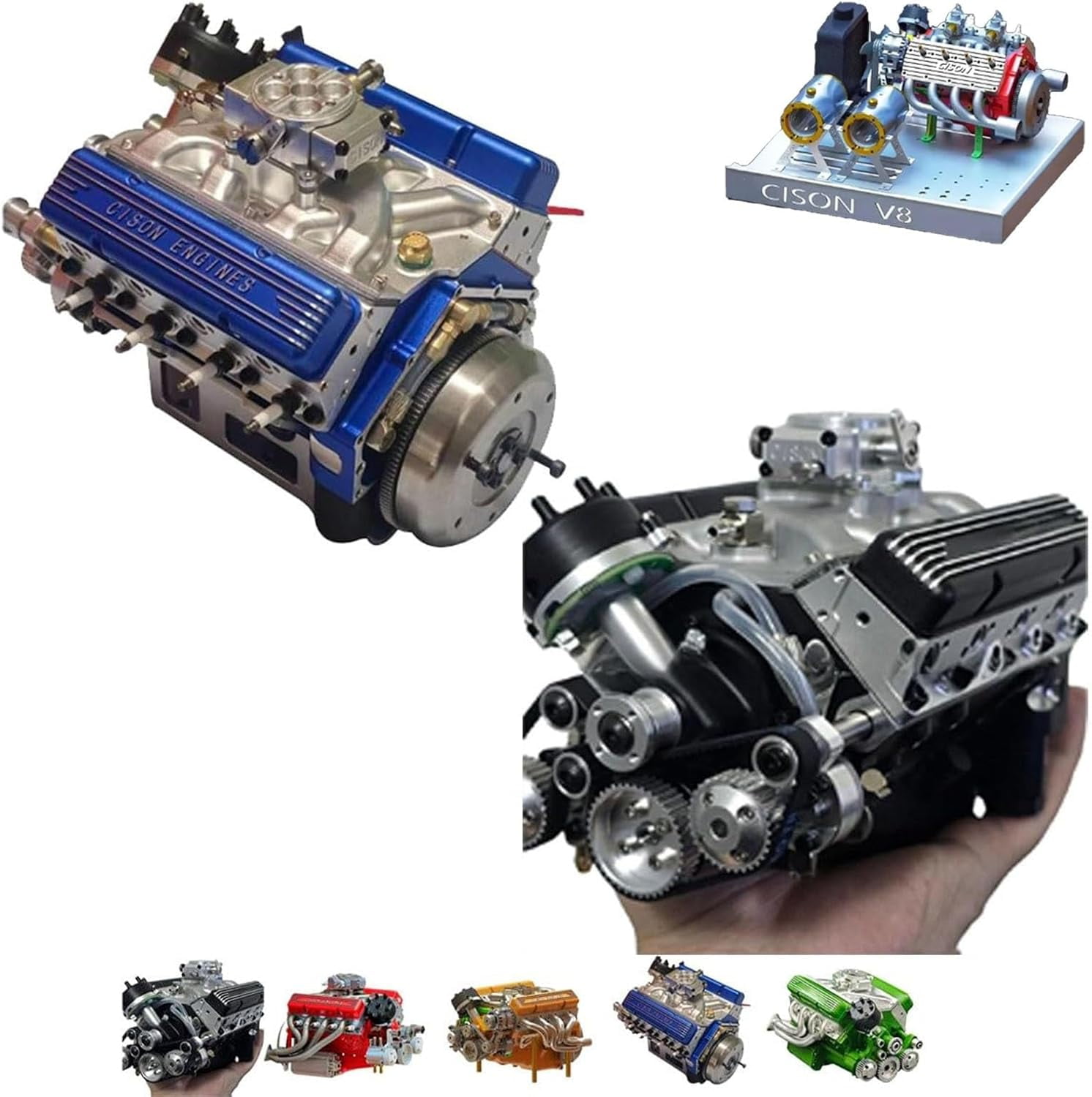 Cison V8 Engine Kit Gas,89%-Gasoline Ohv V8 Small-Block Engine Model ...