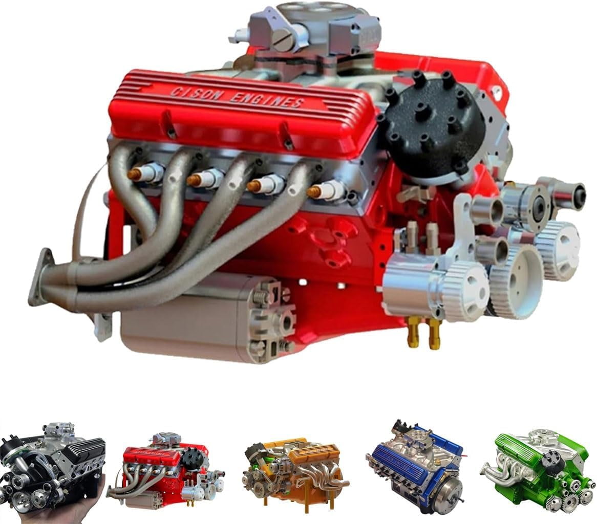 Cison V8 Engine Kit Gas - Build Your Own Stem V8 Model Engine for ...