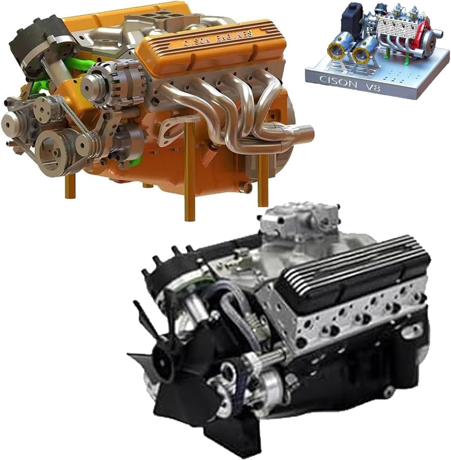 Cison V8 Engine Kit Gas, Gasoline Ohv V8 Small-Block Engine Model Kits ...