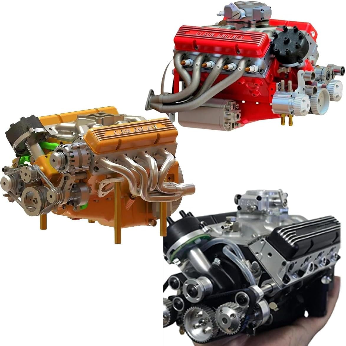 Cison V8 Engine Kit Gas - Gasoline Ohv V8 Small-Block Engine Model Kits ...