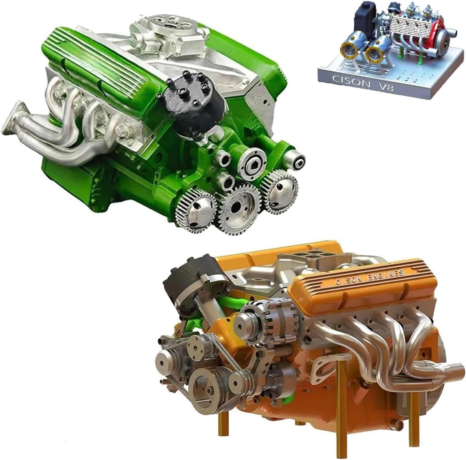 Cison V8 Engine Kit Gas, Gasoline Ohv V8 Small-Block Engine Model Kits ...