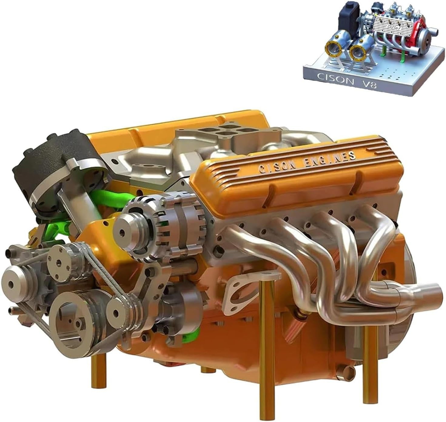 Cison V8 Engine Kit Gas, Gasoline Ohv V8 Small-Block Engine Model Kits ...