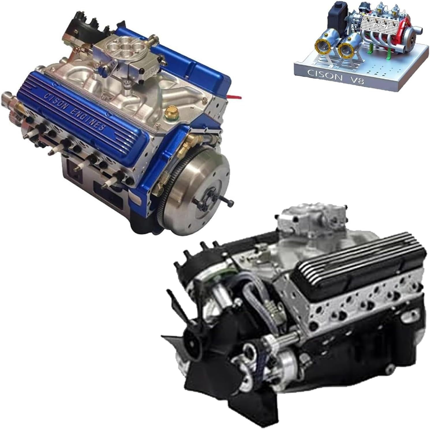 Cison V8 Engine Kit Gas, Gasoline Ohv V8 Small-Block Engine Model Kits ...