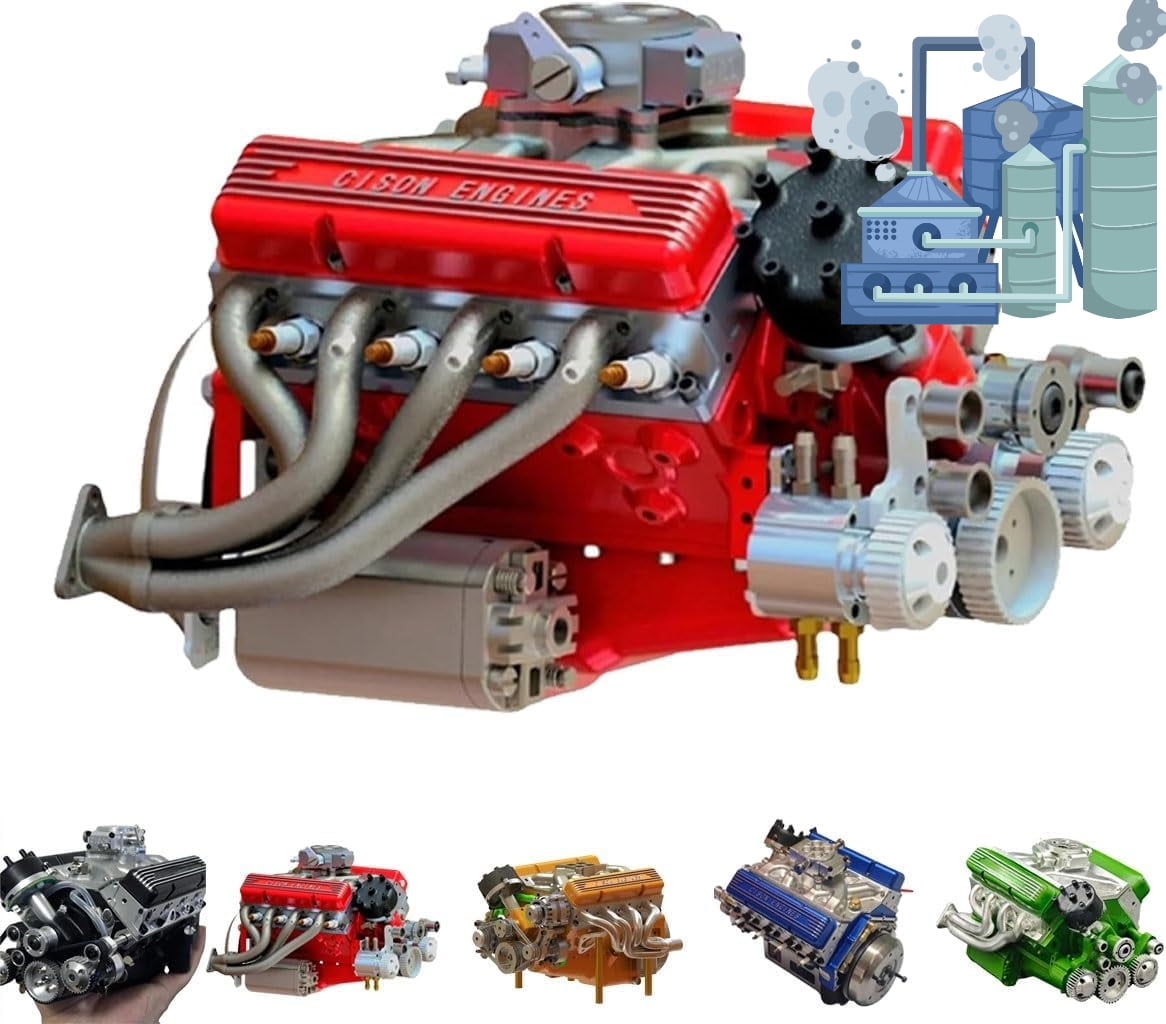 Cison V8 Engine Kit Gas - Gasoline Ohv V8 Small-Block Engine Model Kits ...