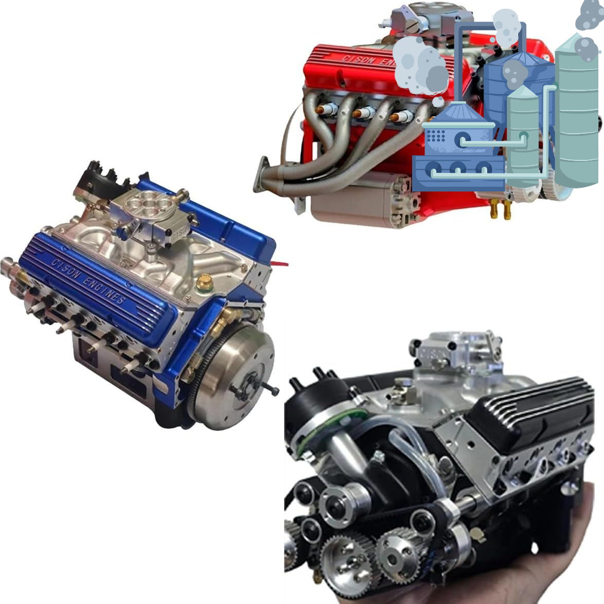 Cison V8 Engine Kit Gas - Gasoline Ohv V8 Small-Block Engine Model Kits ...