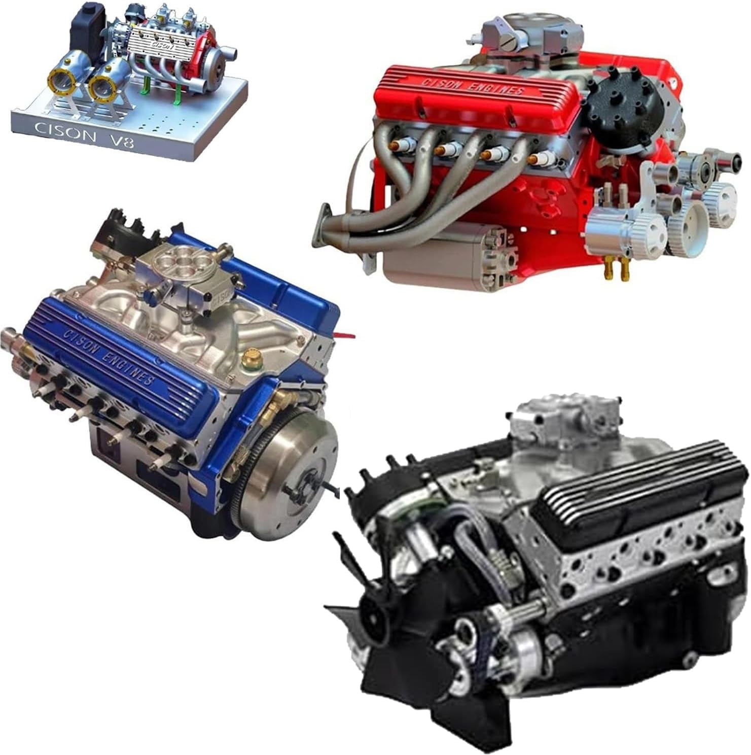 Cison V8 Engine Kit Gas, Gasoline Ohv V8 Small-Block Engine Model Kits ...