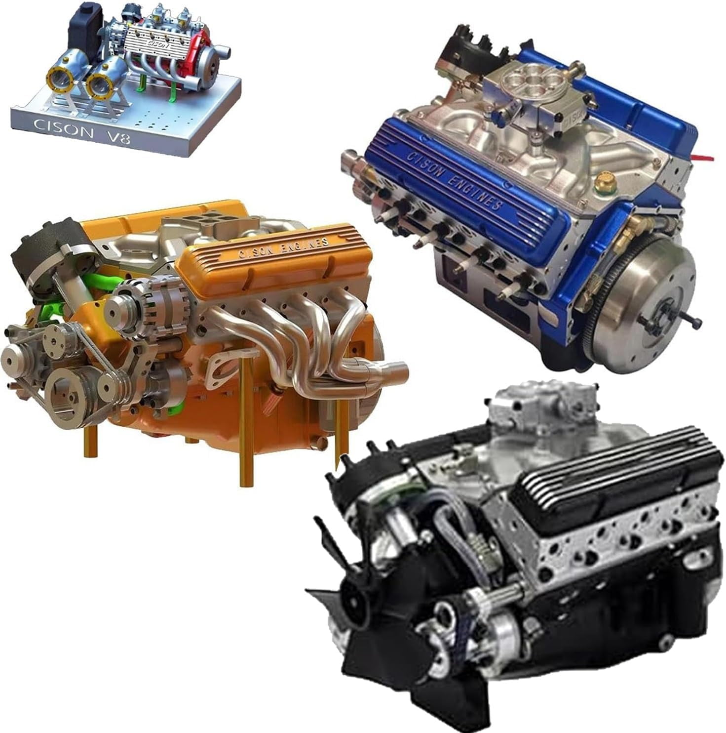Cison V8 Engine Kit Gas, Gasoline Ohv V8 Small-Block Engine Model Kits ...