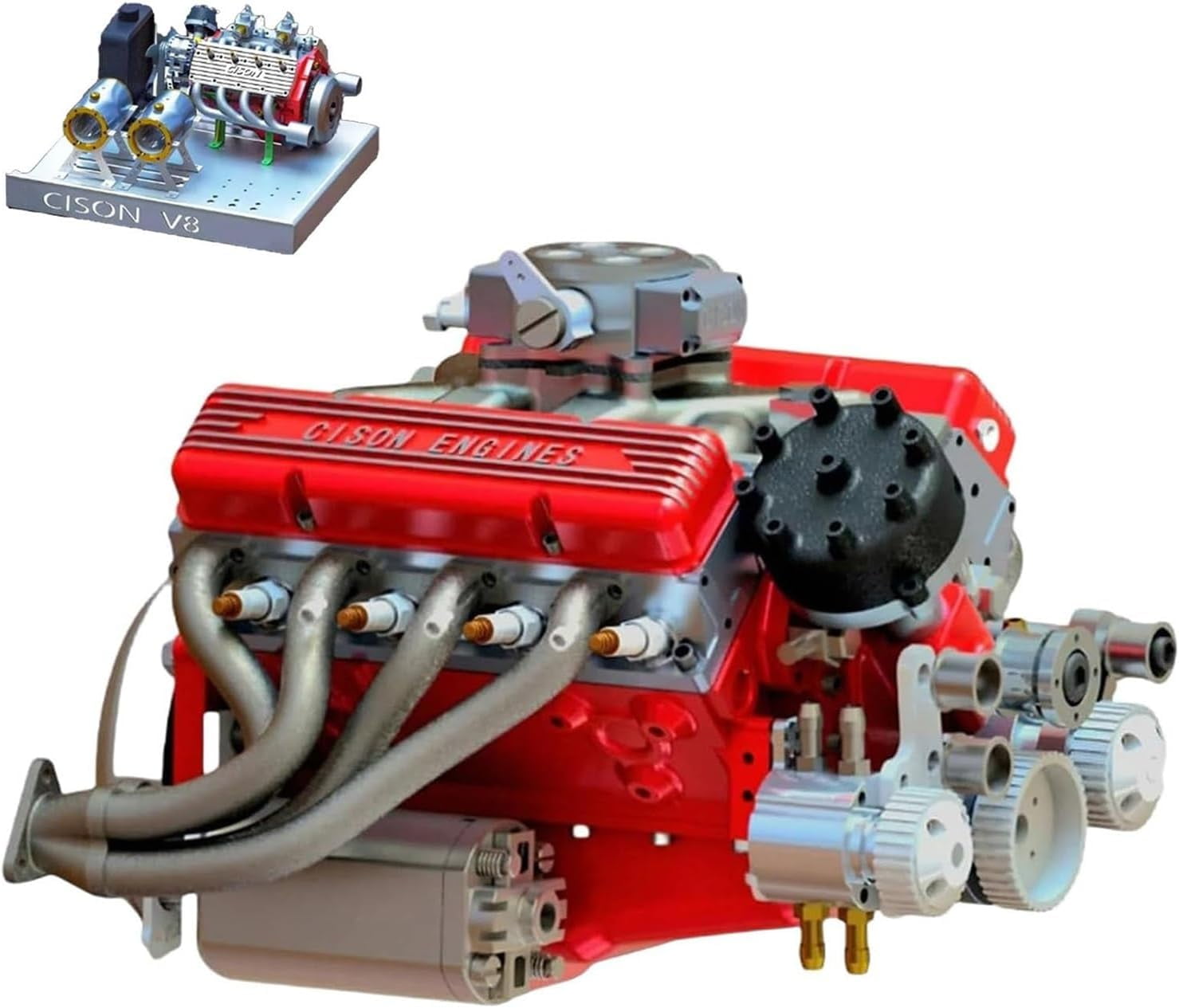 Cison V8 Engine Kit Gas, Gasoline Ohv V8 Small-Block Engine Model Kits ...
