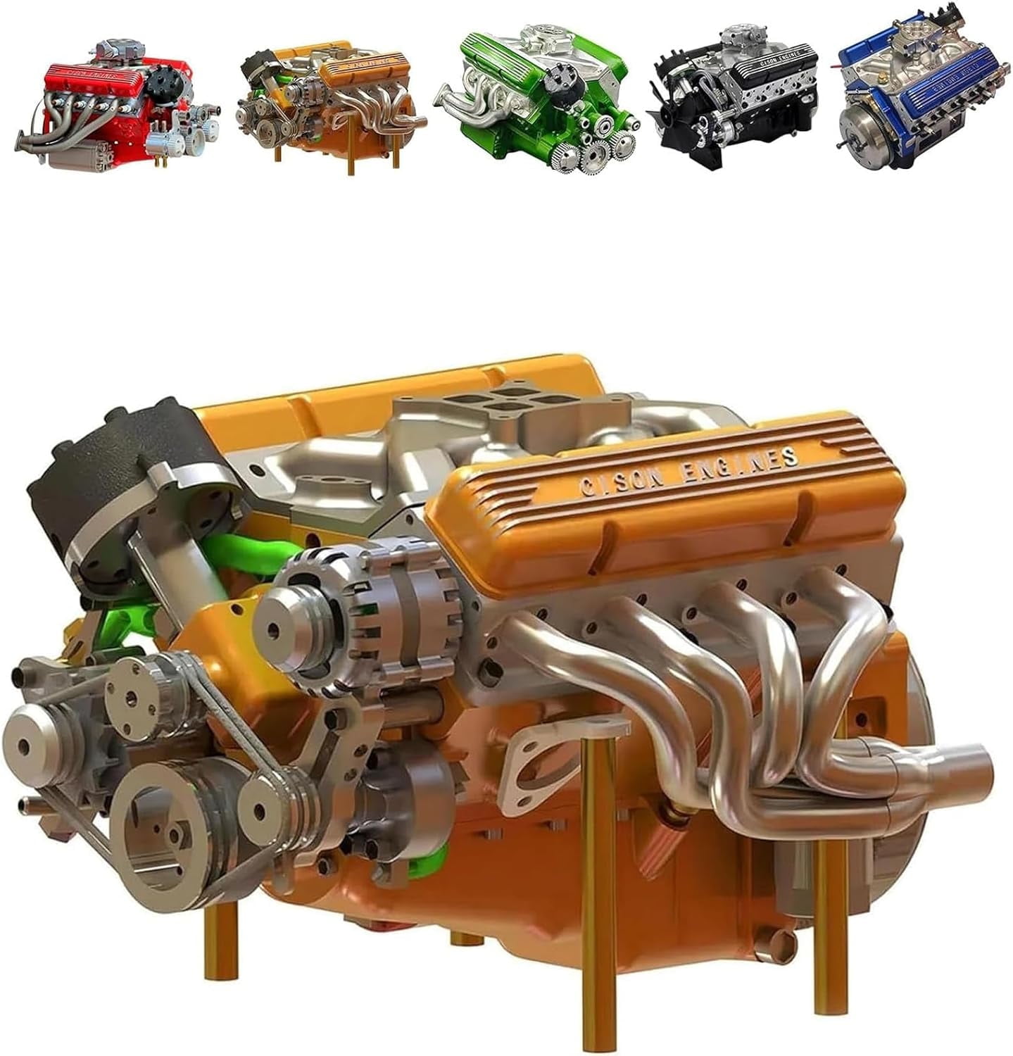 Cison V8 Engine Kit, Gasoline Ohv V8 Small-Block Engine Model Kits ...