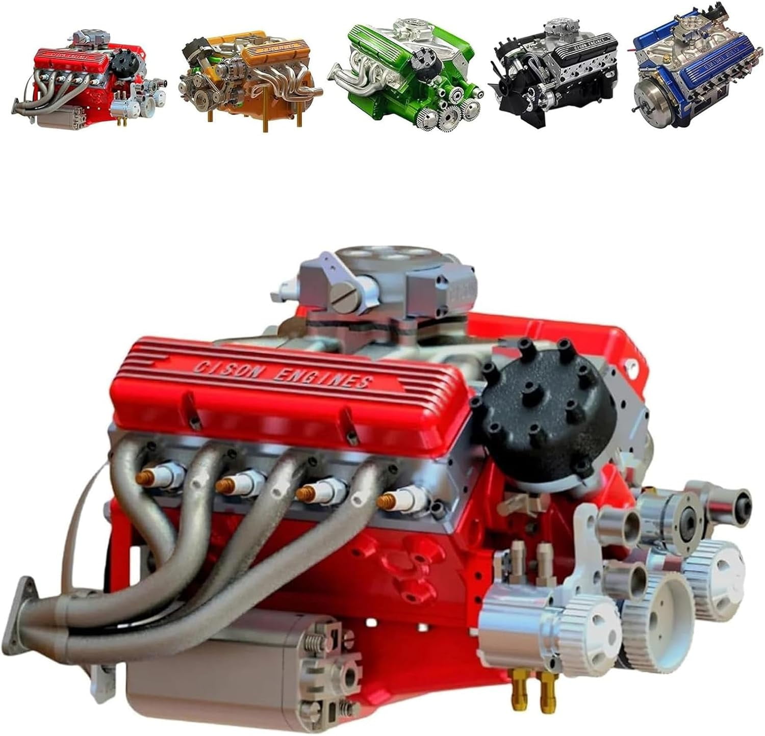 Cison V8 Engine Kit, Gasoline Ohv V8 Small-Block Engine Model Kits ...