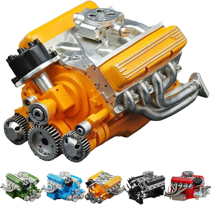 Cison V8 Engine Model Kit - Gasoline Overhead V8 Small-Block Engine ...