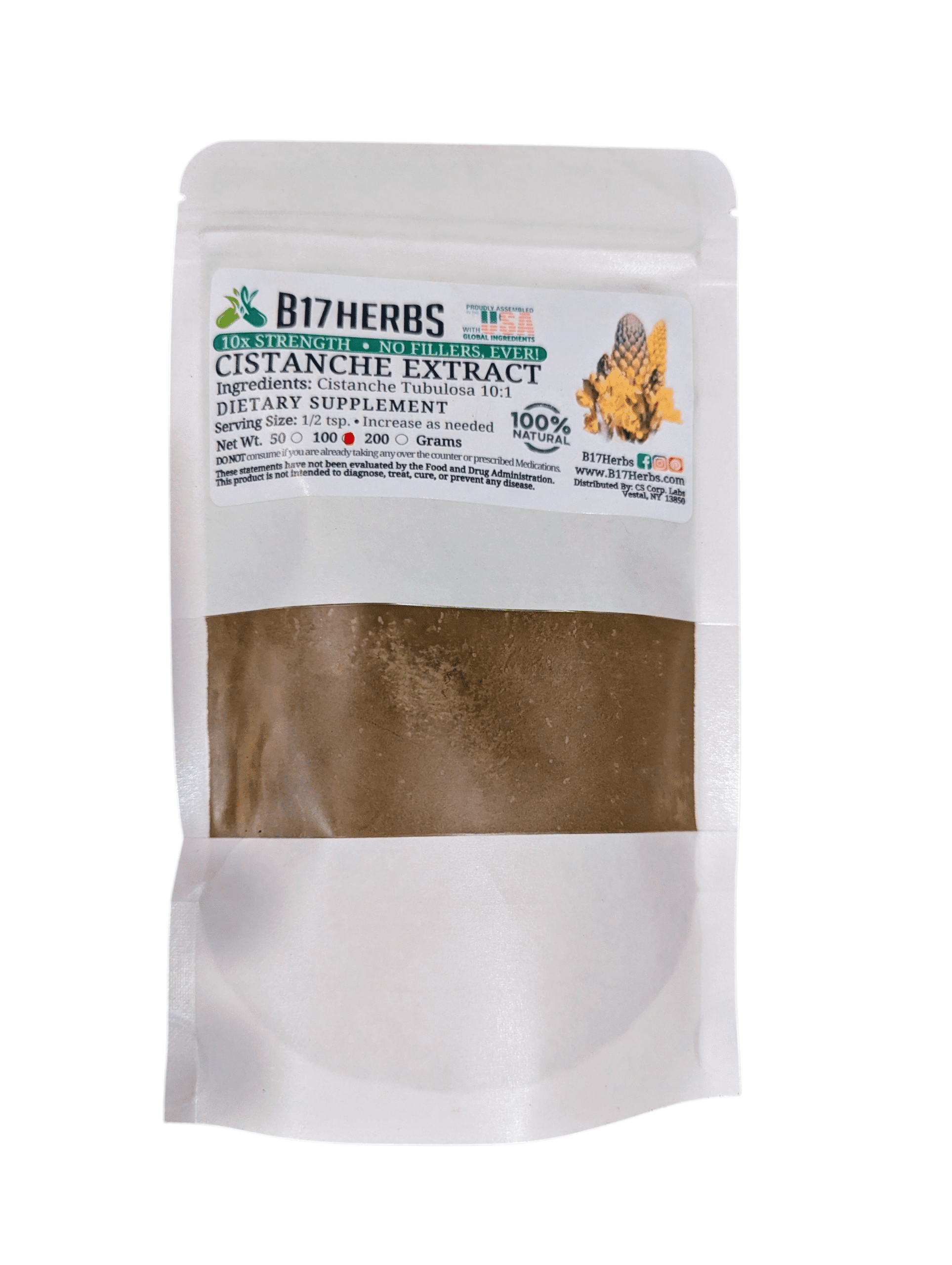 Cistanche Tubulosa 10:1 Extract Powder, 100 grams - Walmart.com