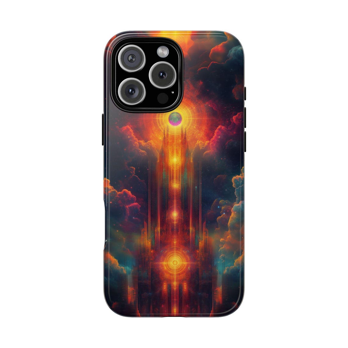 Citadel Tower Spire Flame Beacon Epic Fantasy Scene Case for iPhone 17 ...