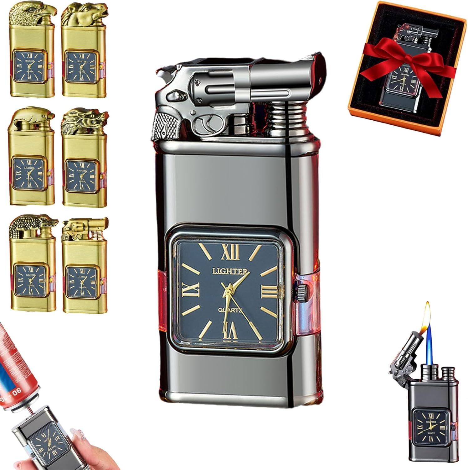 Cithwa Windproof Dual-Flame Vintage Watch Lighter, 2025 New Luxurious ...