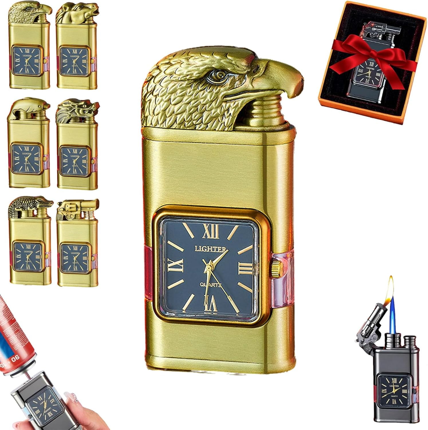 Cithwa Windproof Dual-Flame Vintage Watch Lighter, 2025 New Luxurious ...