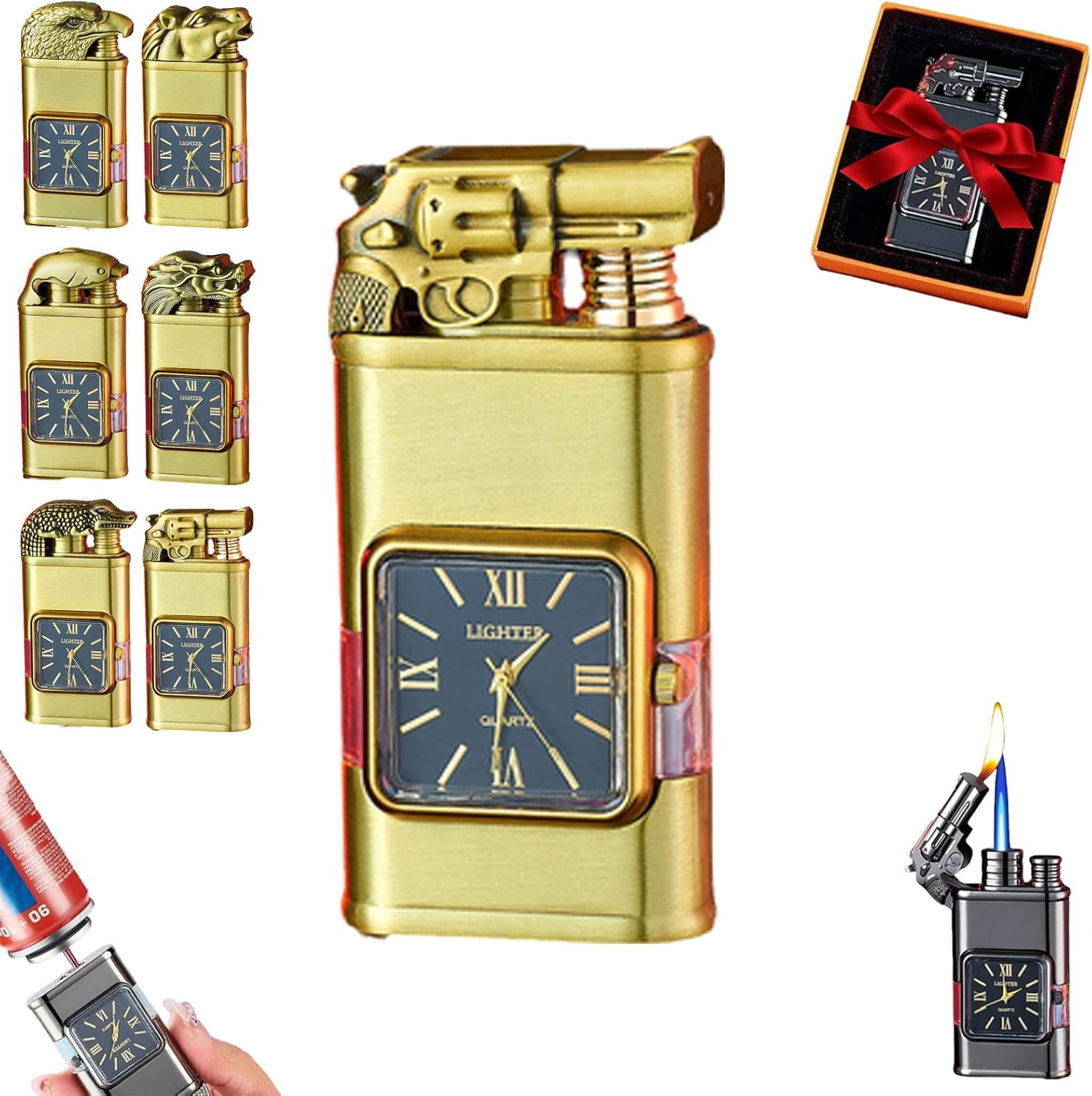 Cithwa Windproof Dual-Flame Vintage Watch Lighter, 2025 New Luxurious ...