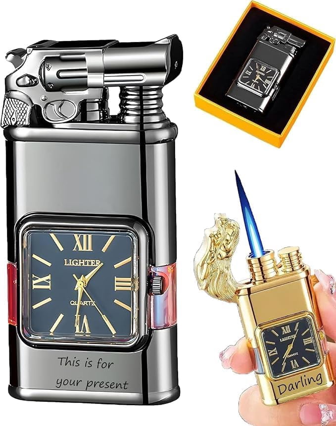 Cithway Windproof Dual-Flame Vintage Watch Lighter, 2025 New ...