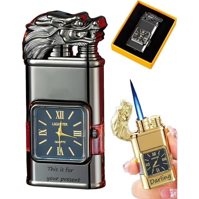 Cithway Windproof Dual-Flame Vintage Watch Lighter, 2025 New ...