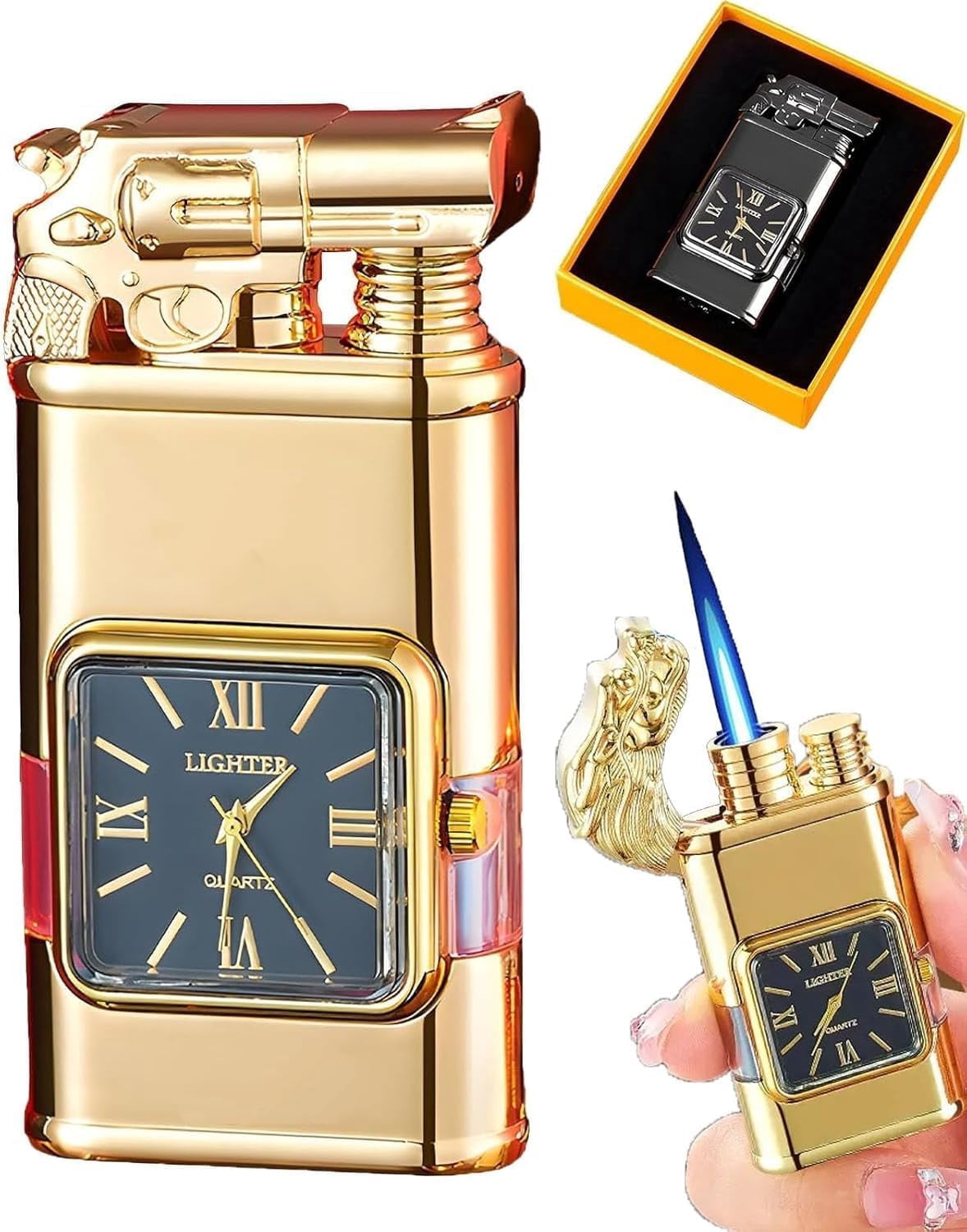 Cithway Windproof Dual-Flame Vintage Watch Lighter, 2025 New ...