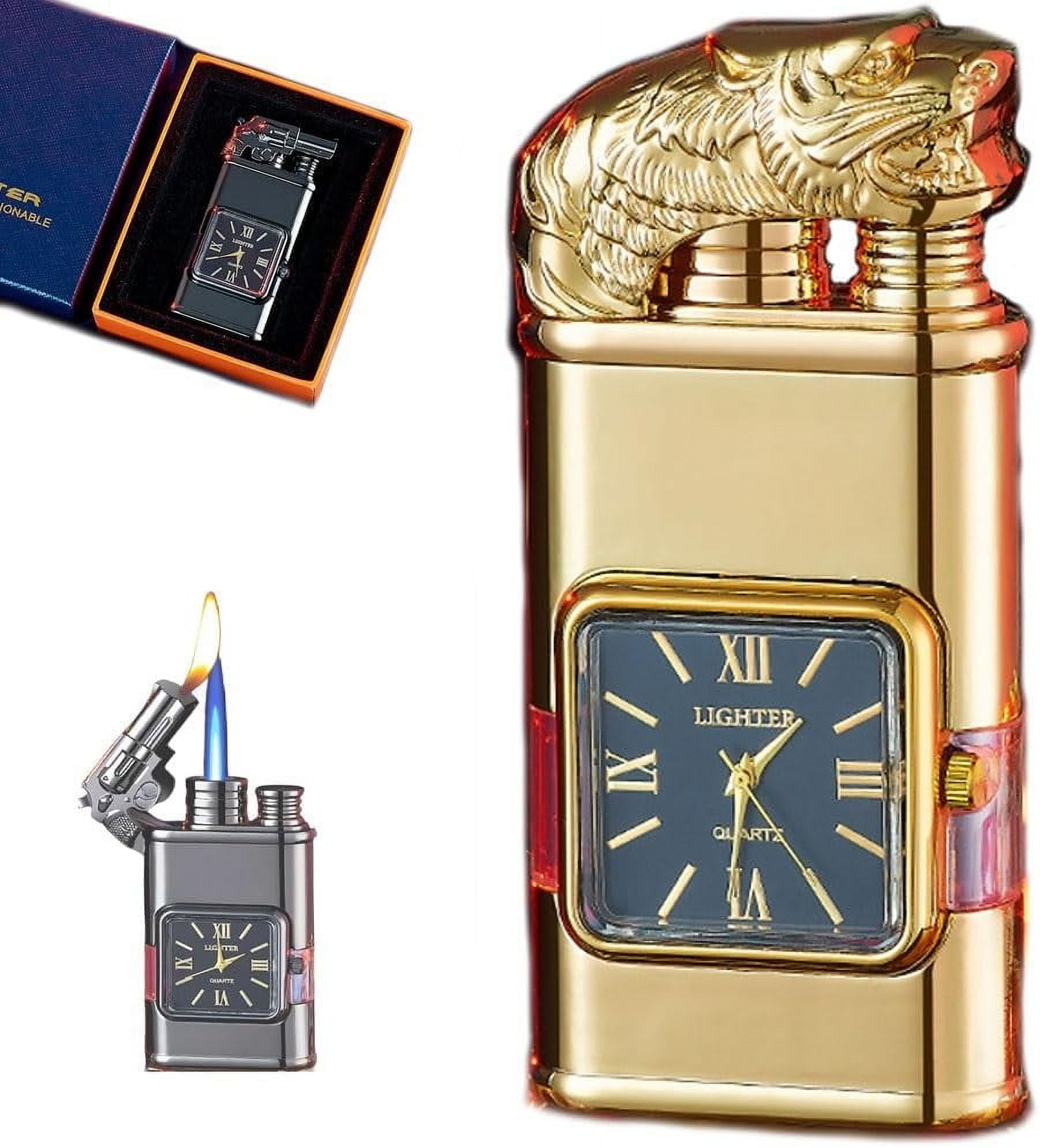 Cithway Windproof Dual-Flame Vintage Watch Lighter, Dual Flame Watch ...