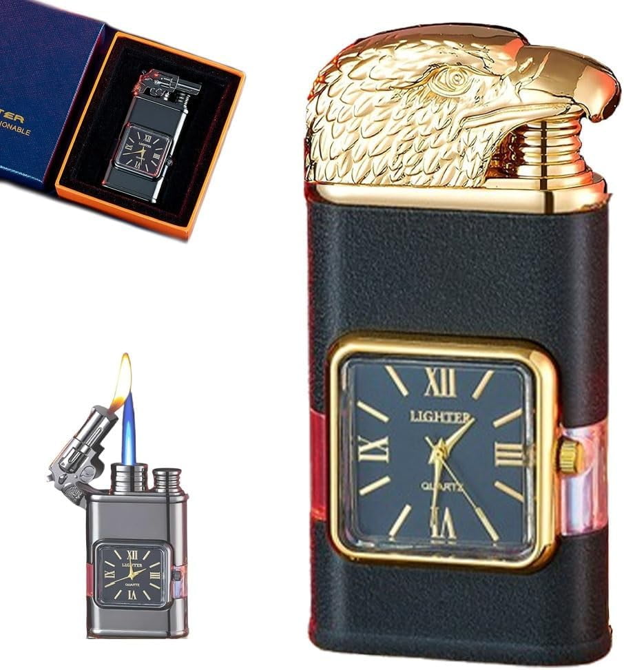Cithway Windproof Dual-Flame Vintage Watch Lighter, Dual Flame Watch Lighter, Luxurious Retro ...
