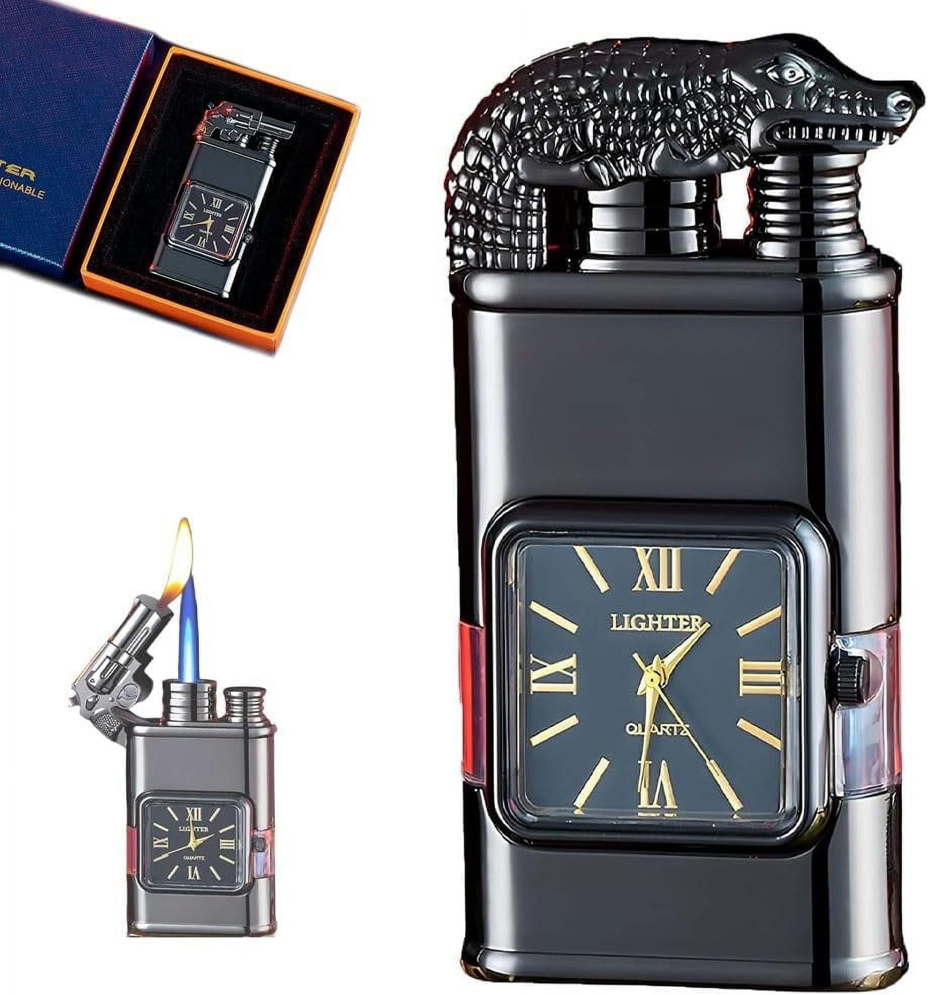 Cithway Windproof Dual-Flame Vintage Watch Lighter, Dual Flame Watch Lighter, Luxurious Retro ...