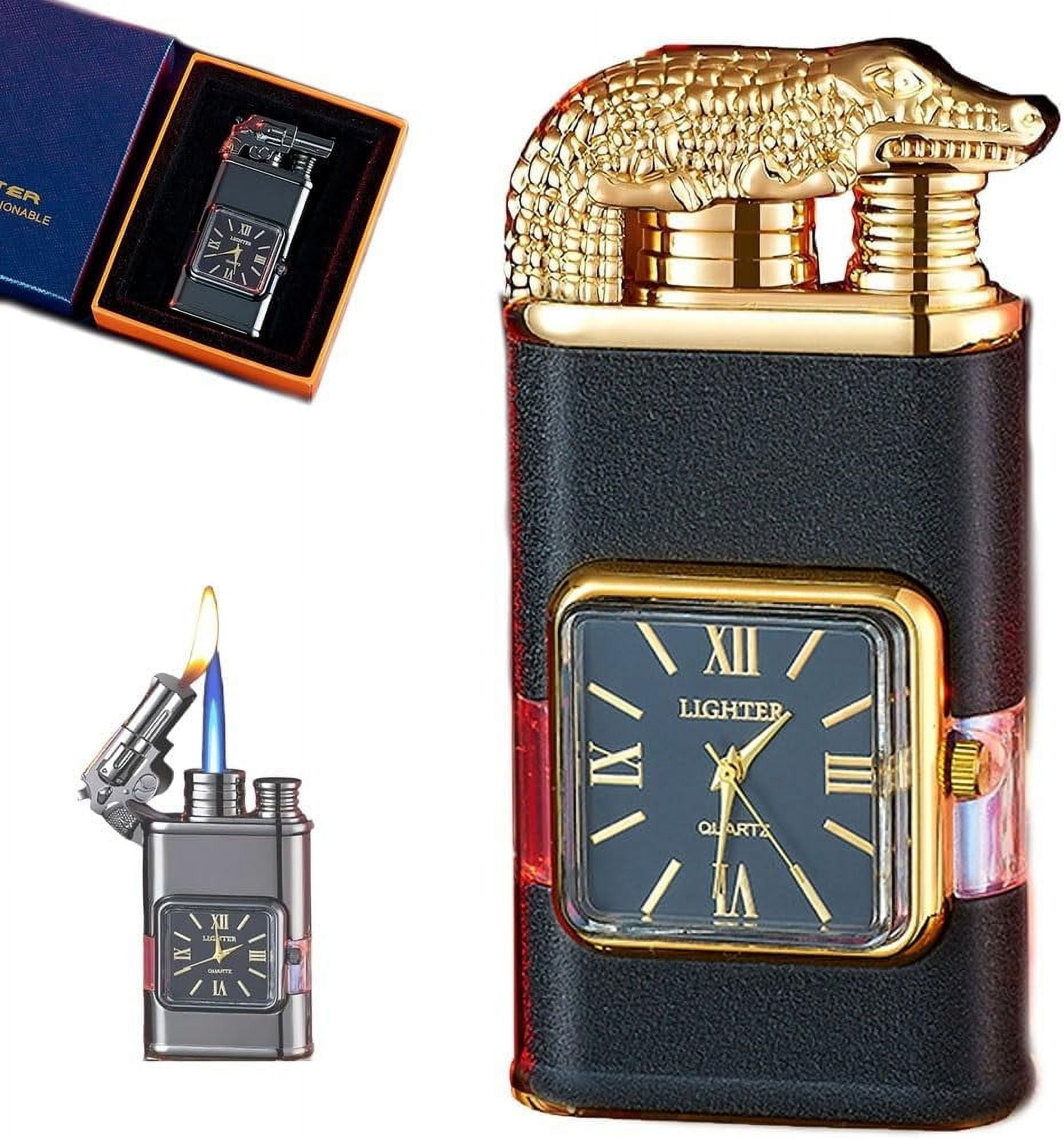 Cithway Windproof Dual-Flame Vintage Watch Lighter, Dual Flame Watch Lighter, Luxurious Retro ...