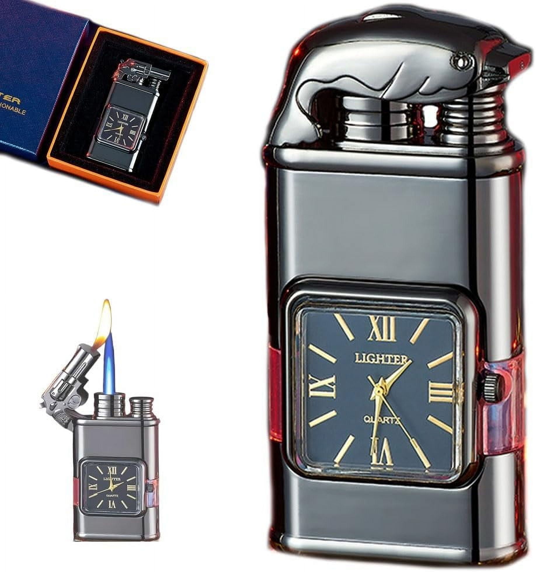 Cithway Windproof Dual-Flame Vintage Watch Lighter, Dual Flame Watch Lighter, Luxurious Retro ...