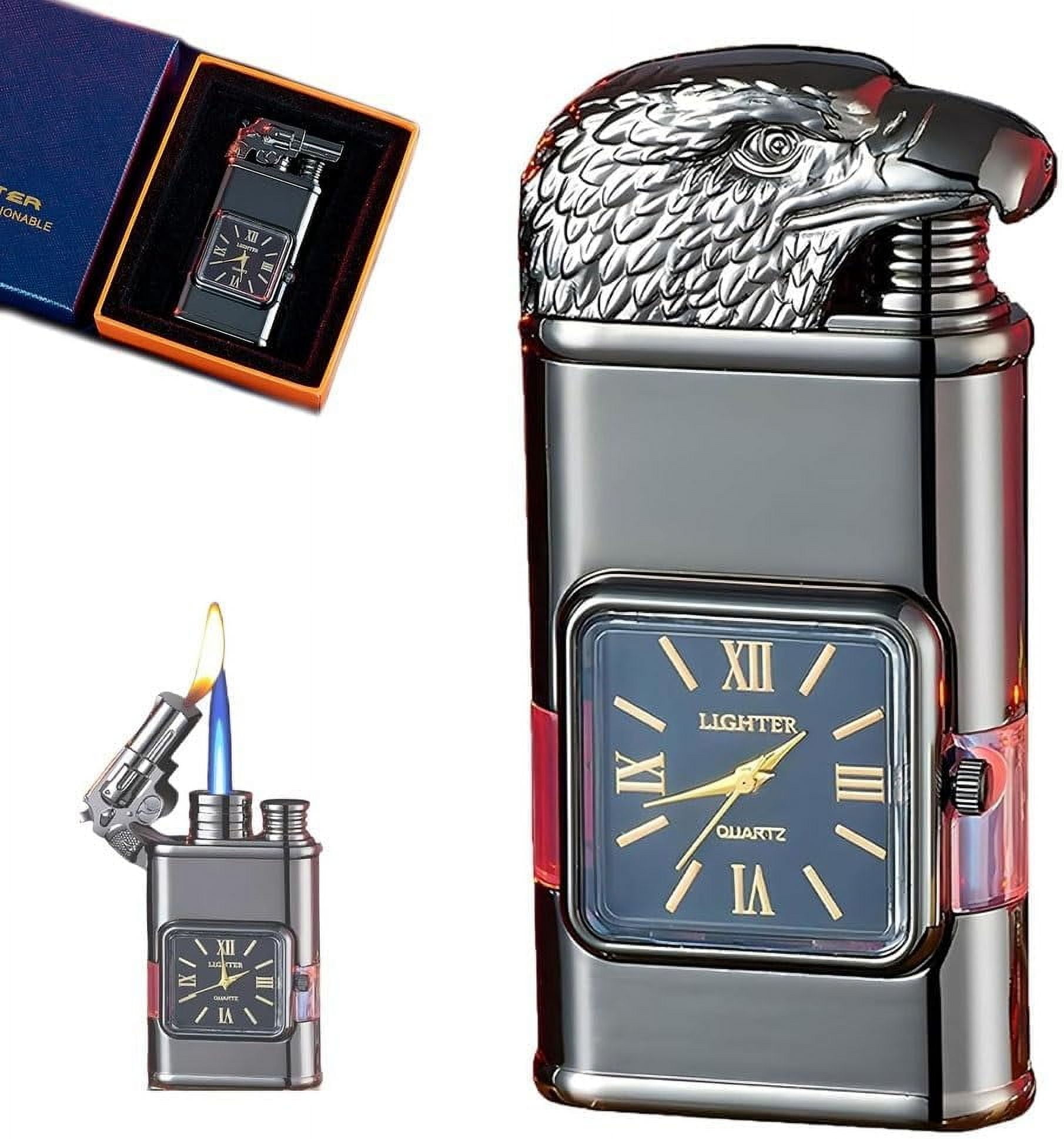 Cithway Windproof Dual-Flame Vintage Watch Lighter, Dual Flame Watch Lighter, Luxurious Retro ...