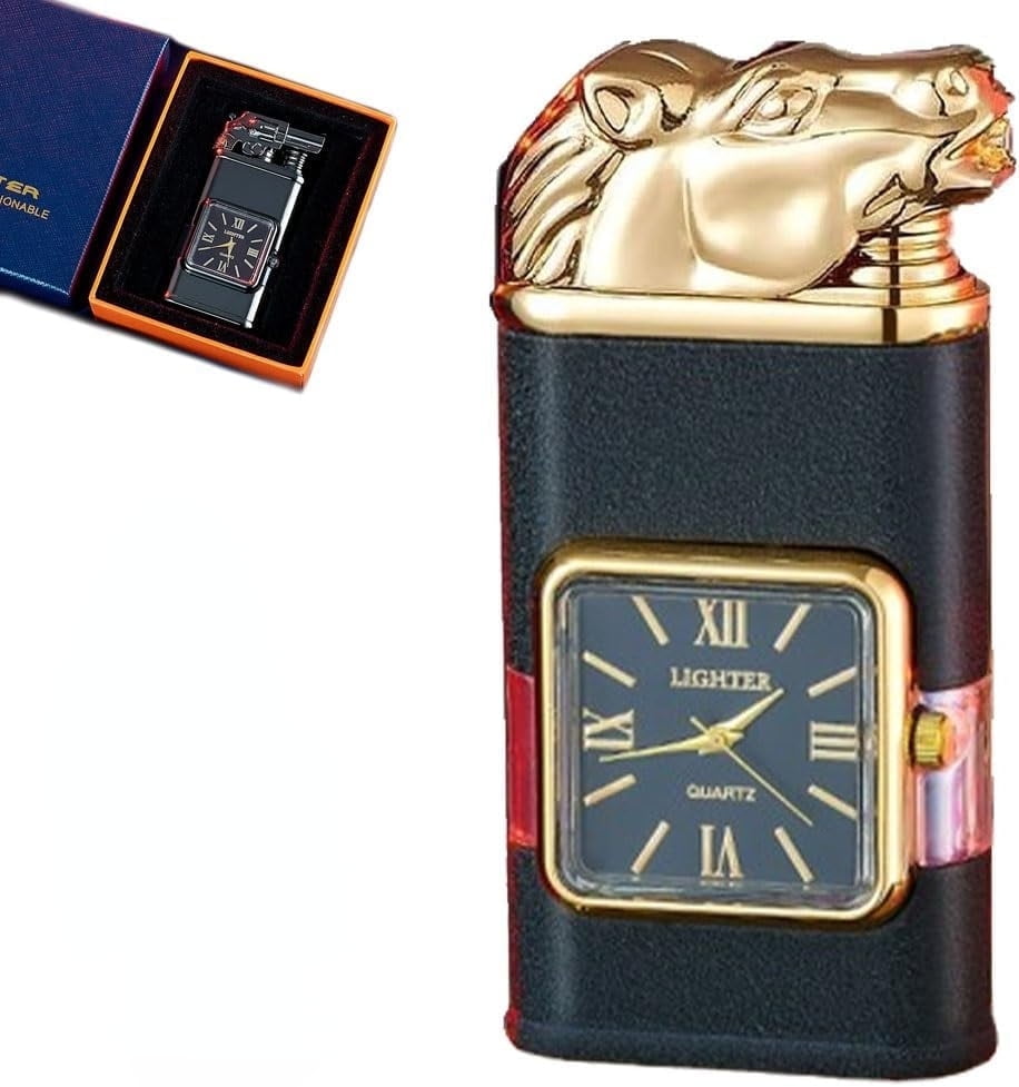 Cithway Windproof Dual-Flame Vintage Watch Lighter, Dual Flame Watch Lighter, Luxurious Retro ...