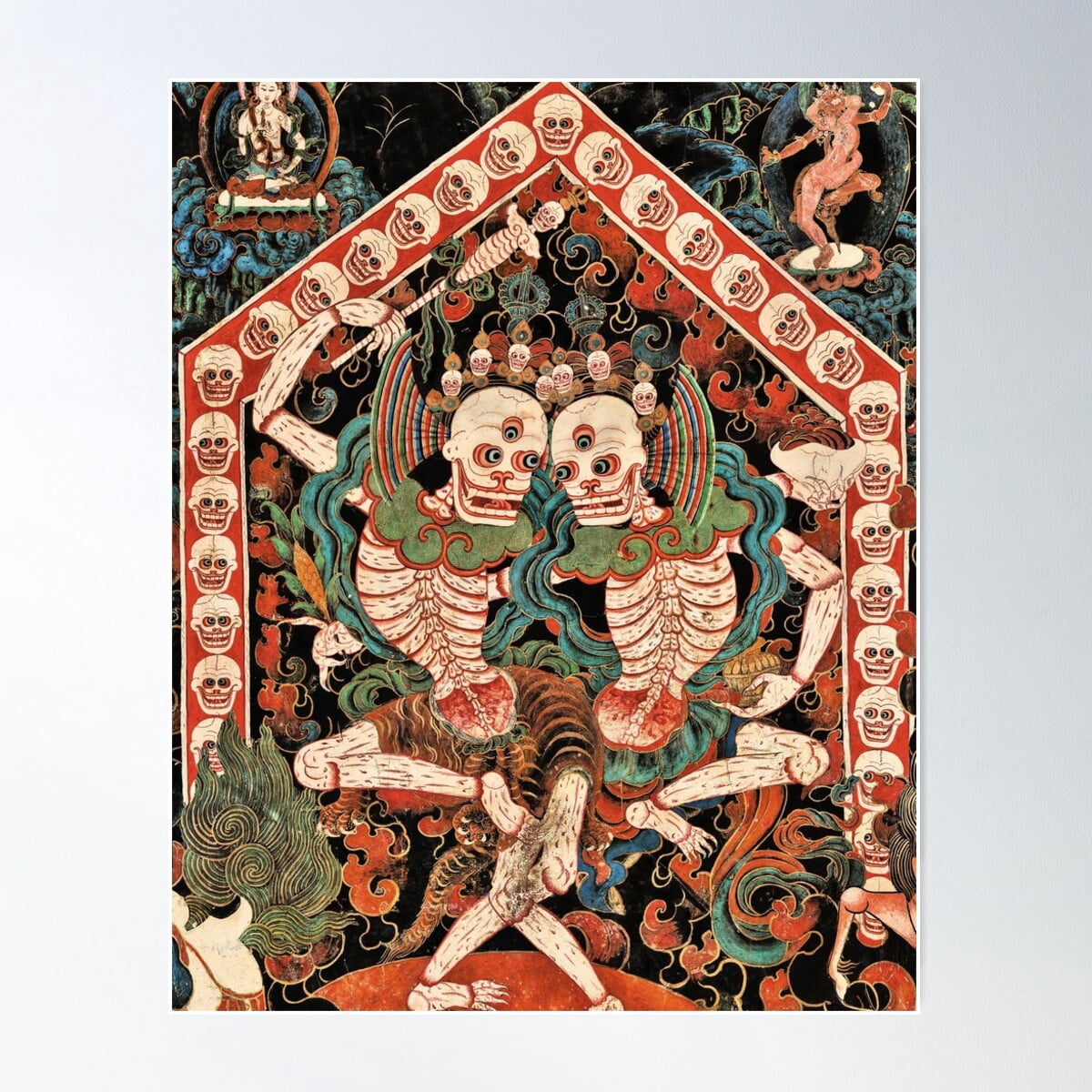 Citipati Thangka Poster Wall Art, Modern Wall Decor For Living Room ...