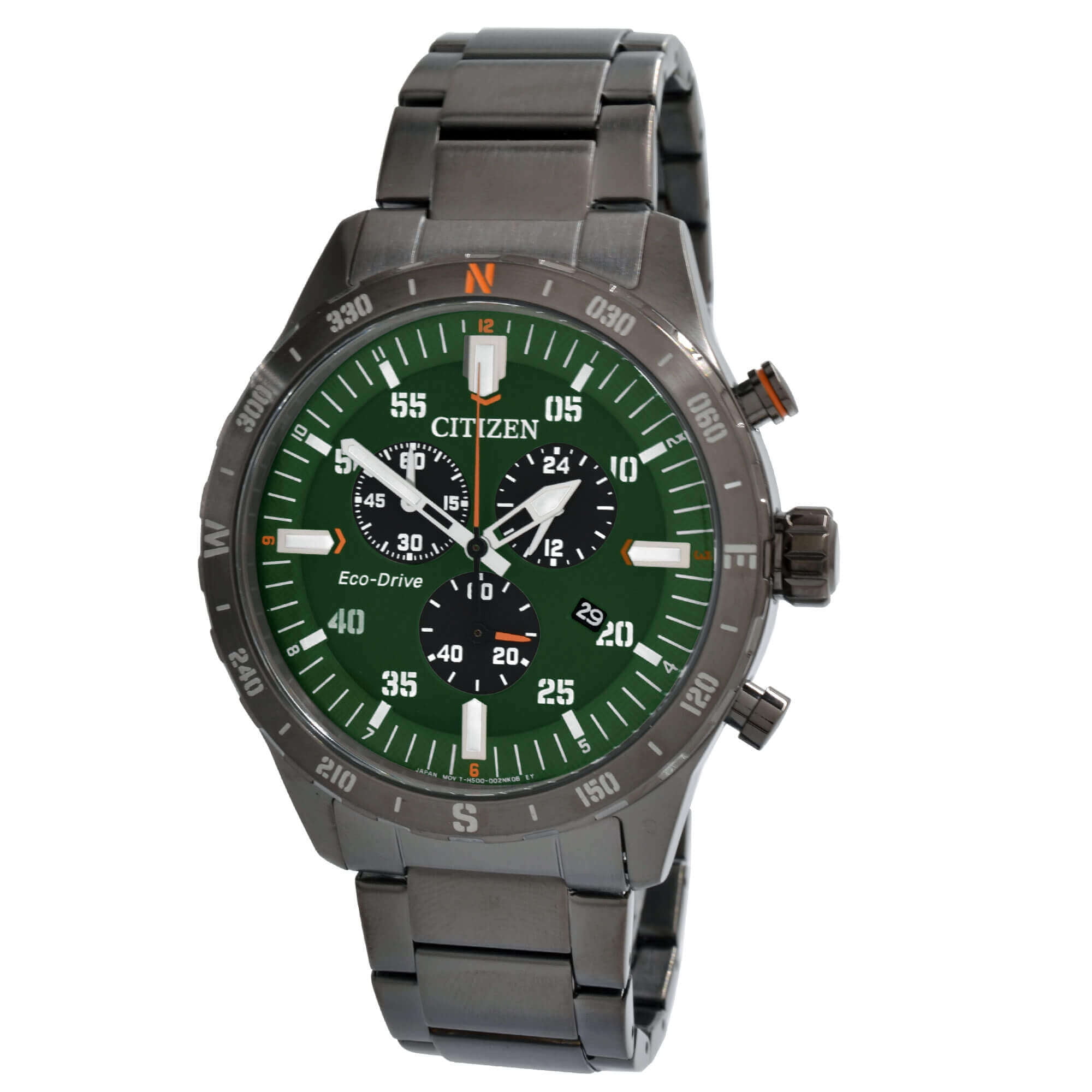 Citizen AT2527-80X Men's Chronograph Green and Black Dial Watch ...