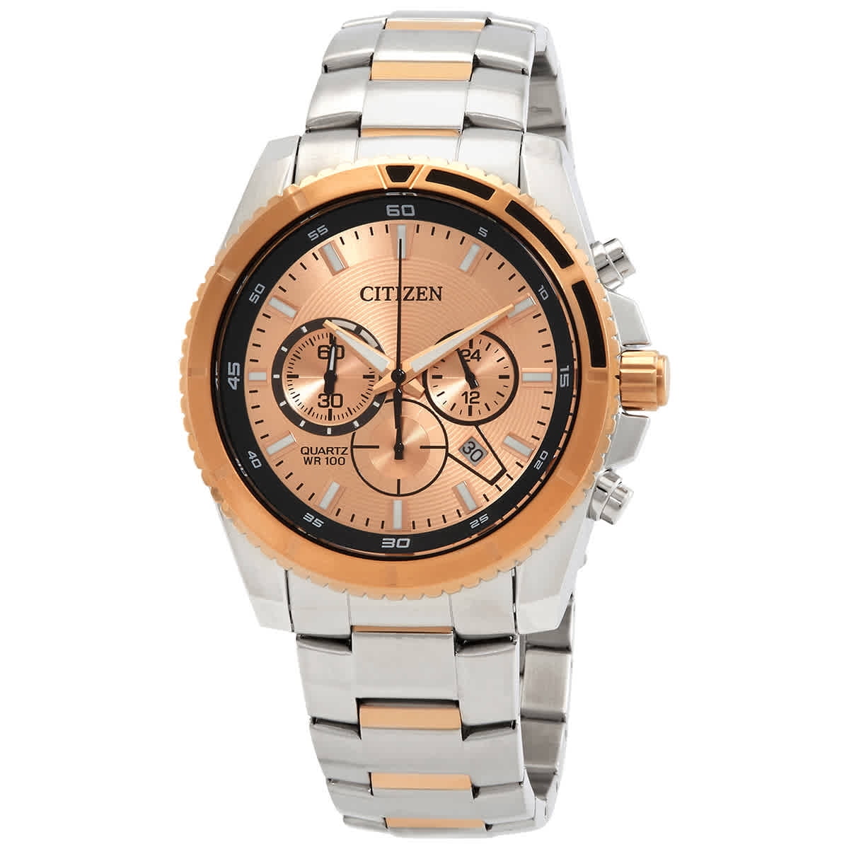 Citizen Chronograph Quartz Rose Gold Dial Men's Watch AN8204-59X ...
