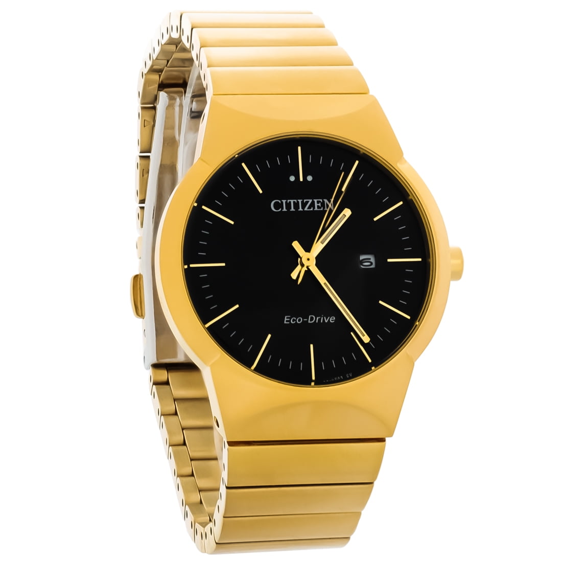 Citizen Eco-Drive Axiom Black Dial Gold Tone Stainless Women's Watch ...