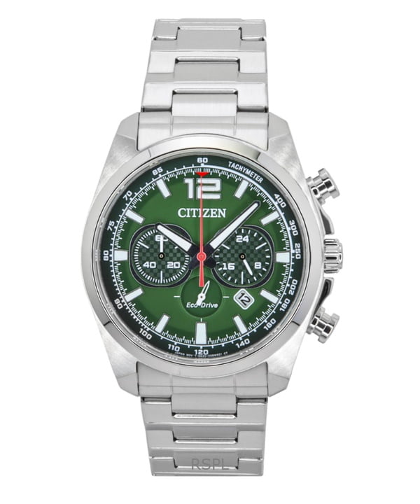 Citizen Eco-Drive Chronograph Stainless Steel Green Dial CA4640-50X ...