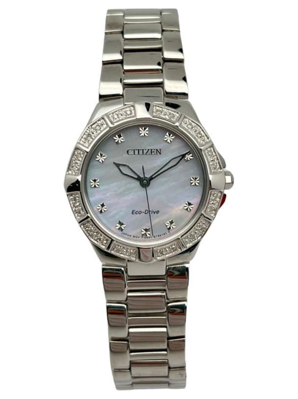Citizen Eco-Drive Corso Steel MOP Dial Crystals Quartz Ladies Watch ...