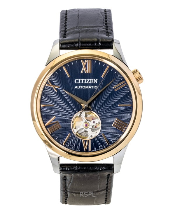 Citizen Leather Strap Open Heart Blue Dial Automatic NH9136-02L Men's ...