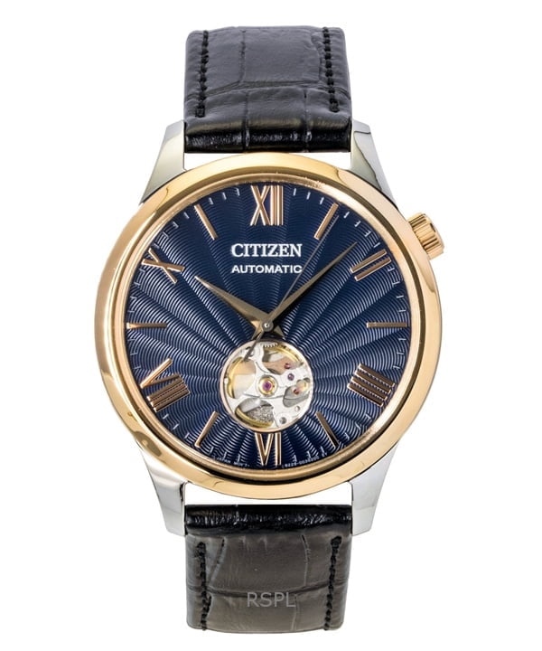 Citizen Leather Strap Open Heart Blue Dial Automatic NH9136-02L Men's ...