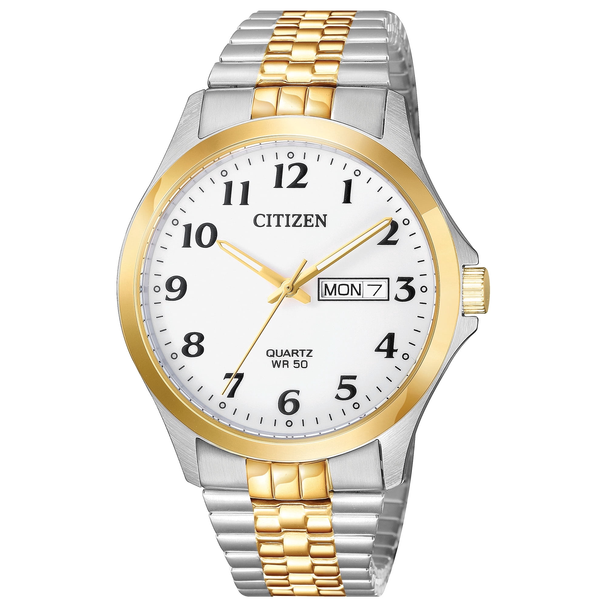 CITIZEN Men's Classic Quartz Two-Tone Stainless Steel Watch, 38mm, Day ...