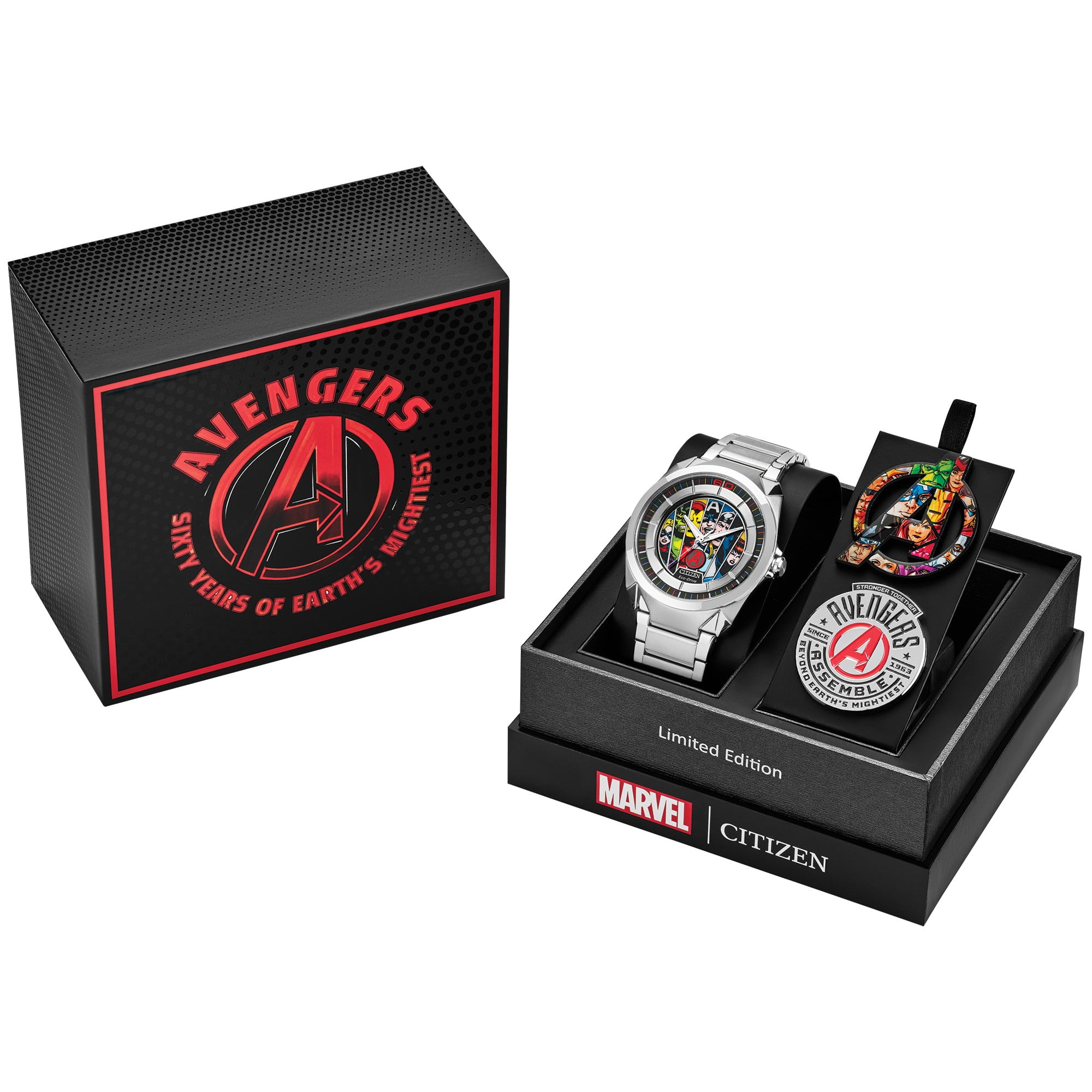 Citizen Men's Eco-Drive Marvel Avengers Stainless Steel Box Set Watch ...