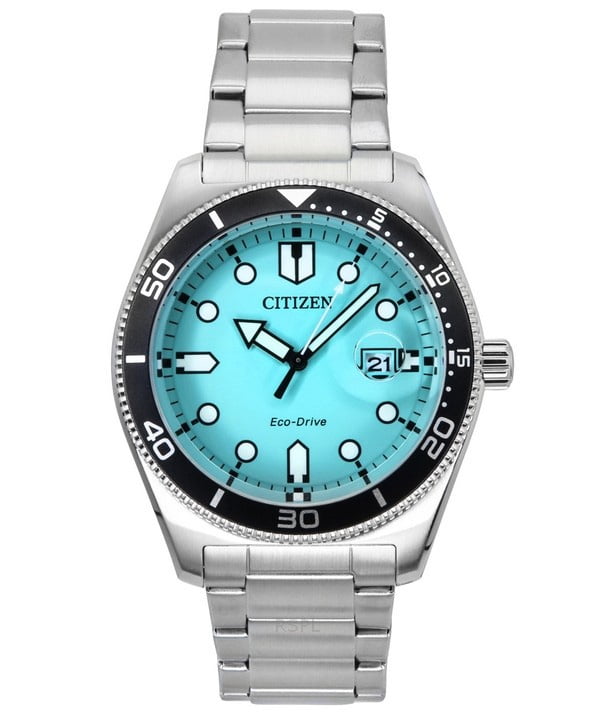 Citizen Marine Stainless Steel Turquoise Dial Eco-Drive AW1760-81W 100M ...