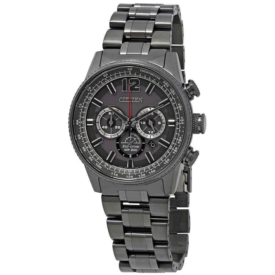 Citizen Eco-Drive Nighthawk Men's Watch, Charcoal Grey Dial, Granite ...