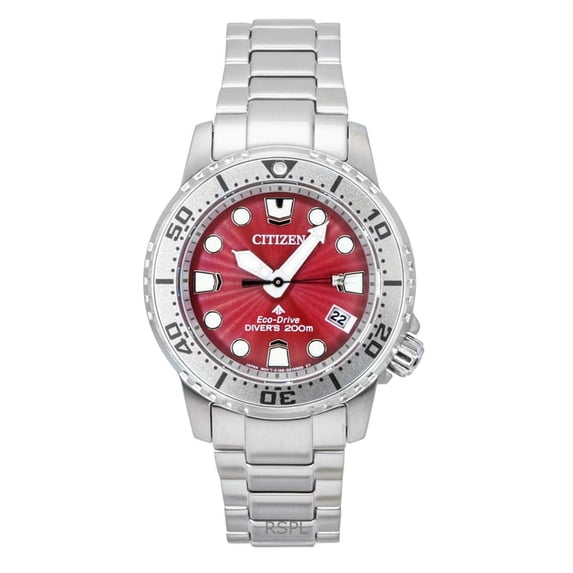 Citizen Promaster Dive Stainless Steel Red Dial Eco-Drive EO2027-50Z ...