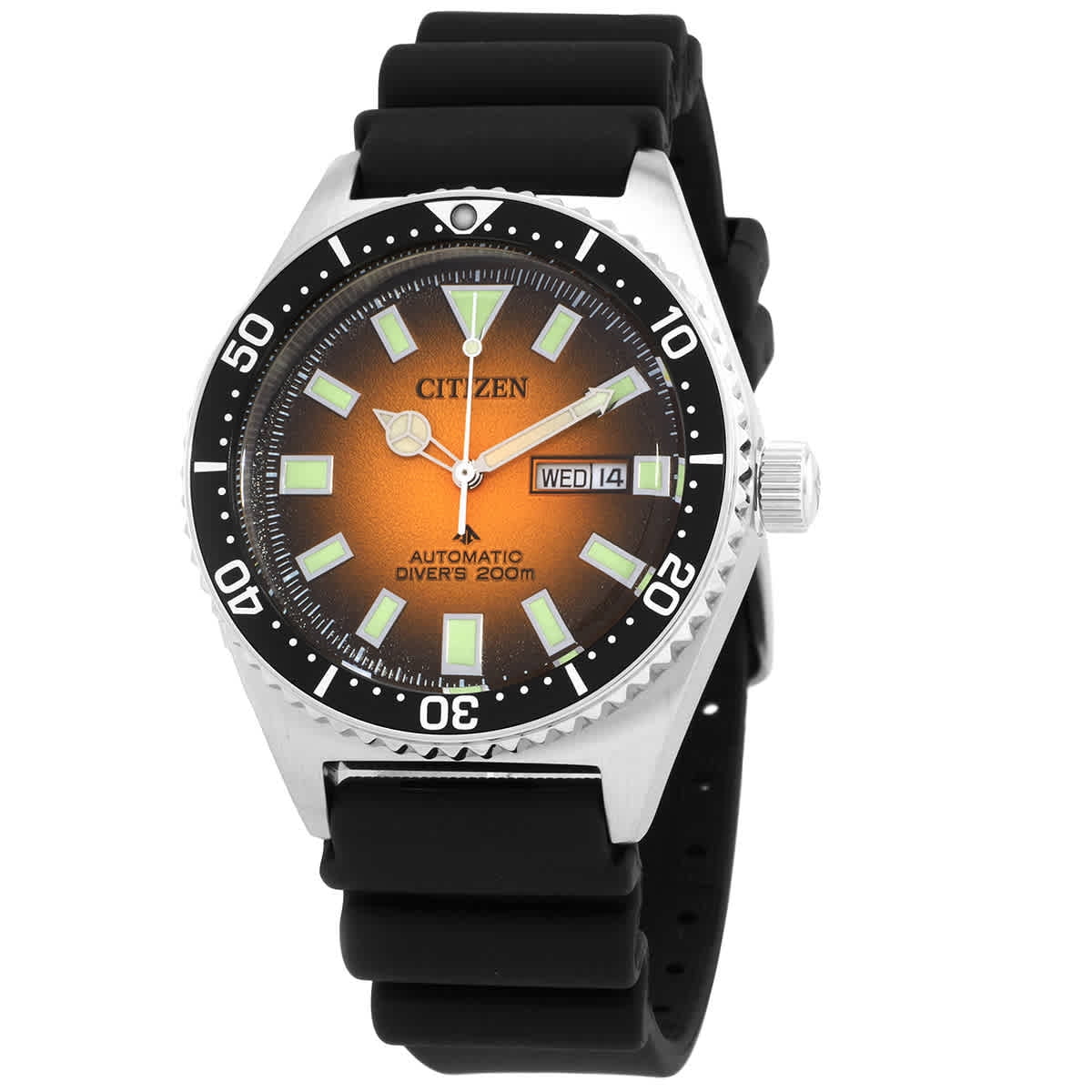 Citizen Promaster Diver Automatic Orange Dial Men's Watch NY0120-01Z ...