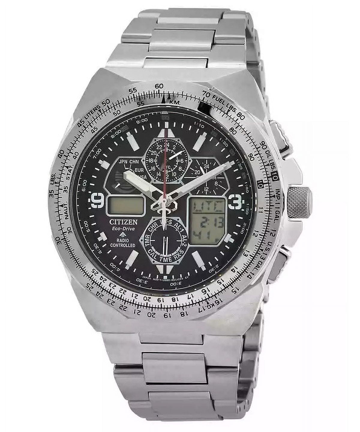 Citizen Promaster Skyhawk A-T Perpetual Chronograph GMT Analog-Digital Black Dial Men's Watch ...