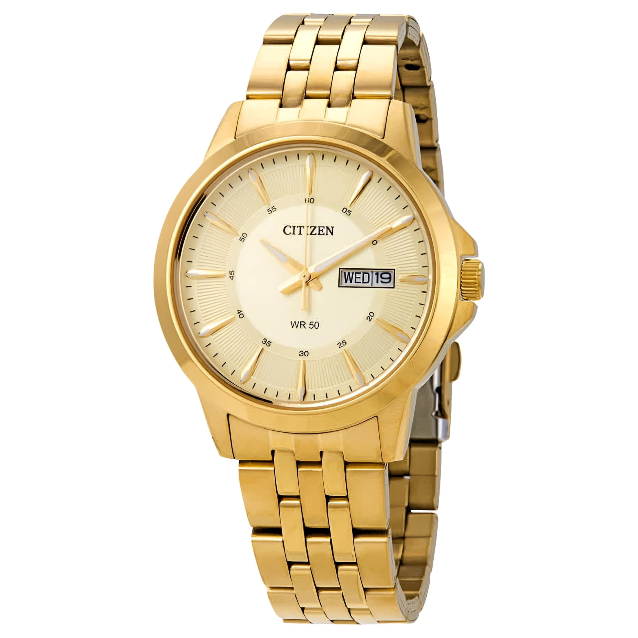 Citizen Men's Quartz Wrist Watch with Champagne Dial Yellow Gold-Tone ...
