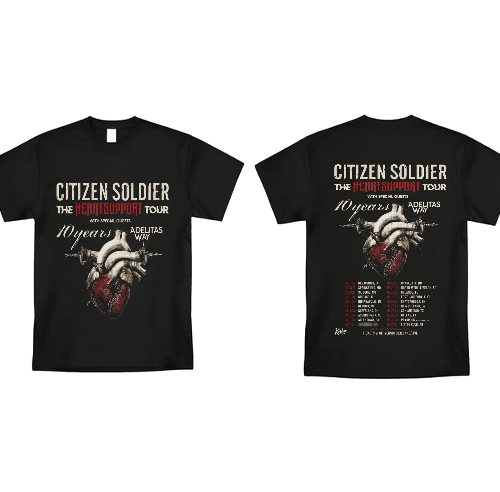 Citizen Soldier HeartSupport tour With 10 Years Band Shirt, Citizen Soldier HeartSupport tour ...