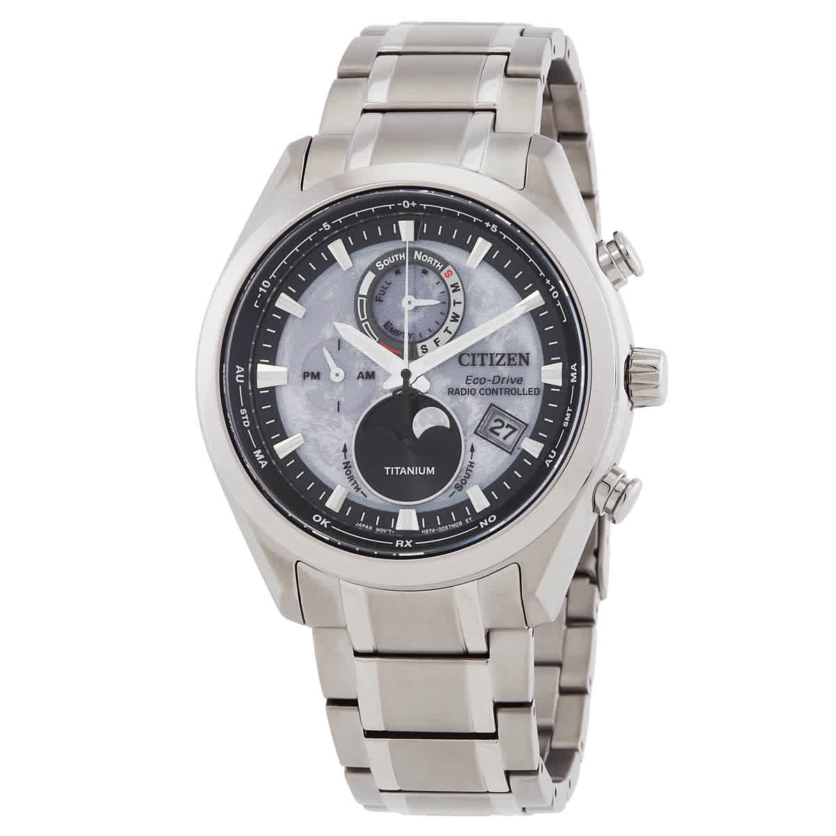 Citizen Tsuki-yomi A-T Eco-Drive Perpetual World Time Men's Watch BY1010-81H - Walmart.com